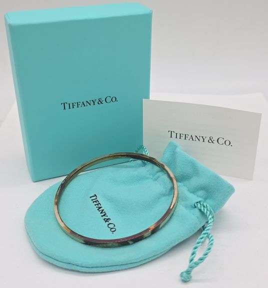 (Z) Tiffany & Co. Sterling Silver Bangle Bracelet With Box - Kraft ...