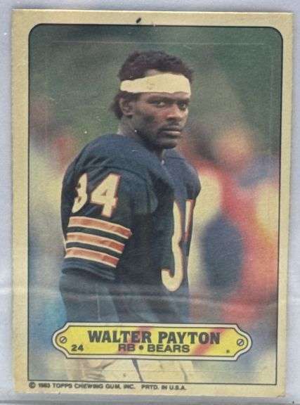 (ZA) 1983 Walter Payton Topps Football Card - Kraft Auction Service, LLC
