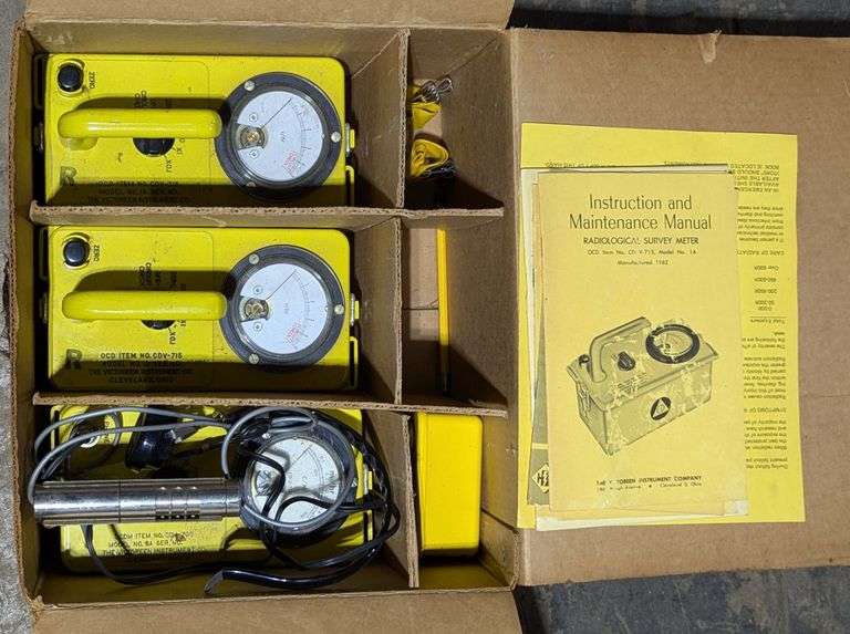 (X) Victoreen radiological survey meters (models 1A (x2), and 6A) and ...