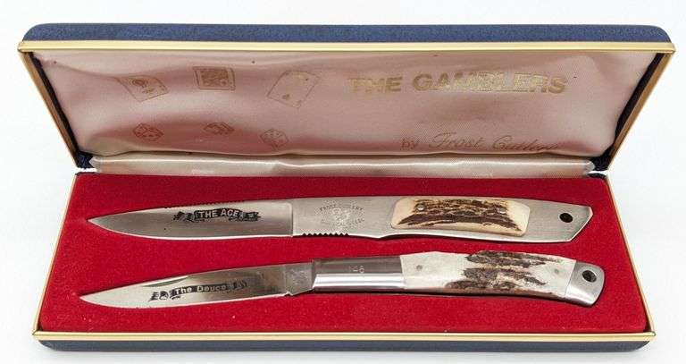 Frost Cutlery The Gamblers Fixed Blade & Folding Knife Set w/ Box ...
