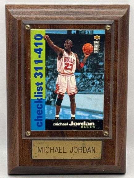 (MC) Michael Jordan Plaque 4 1/4 x 6” with Card - Kraft Auction Service ...