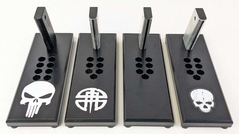 (4) Custom Milled Aluminum 1911 Pistol Display Stands - Kraft Auction ...