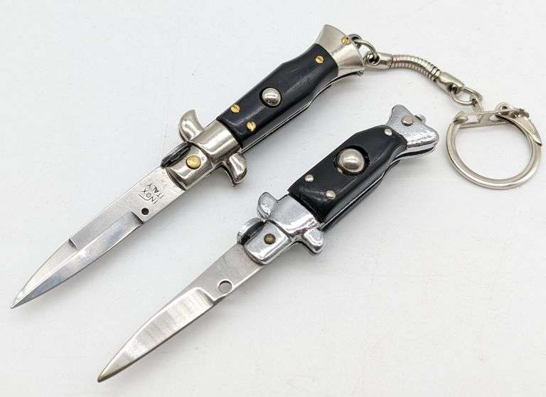 Inox Italy & Unmarked Mini Stiletto Switchblade Knives - Kraft Auction ...