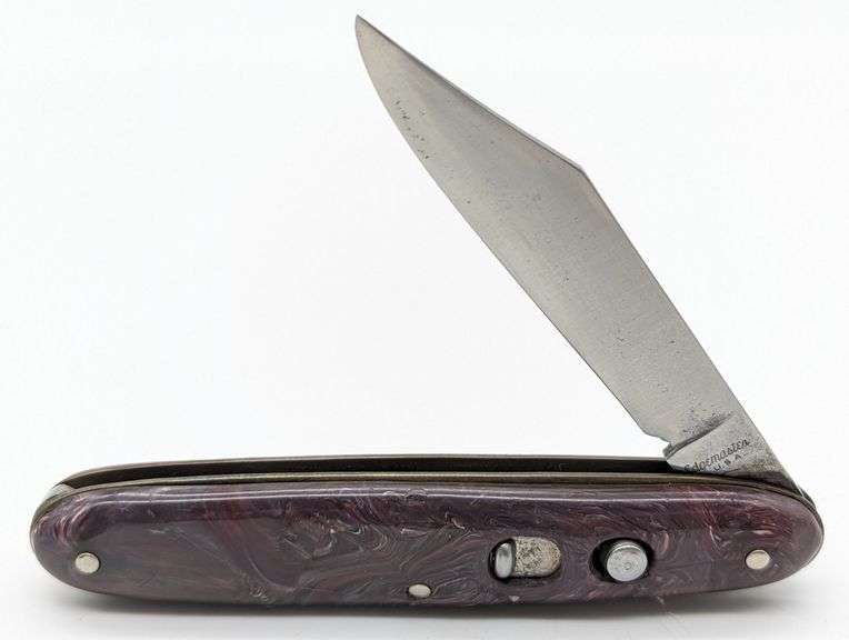 Edgemaster Marbled Plastic Switchblade Knife - Kraft Auction Service, LLC