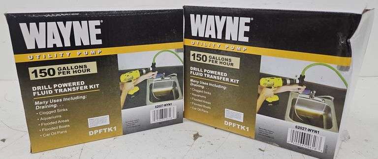 (AE) Wayne Utility Pump Drill Powered Fluid Transfer Kit. - Kraft Auction Service, LLC