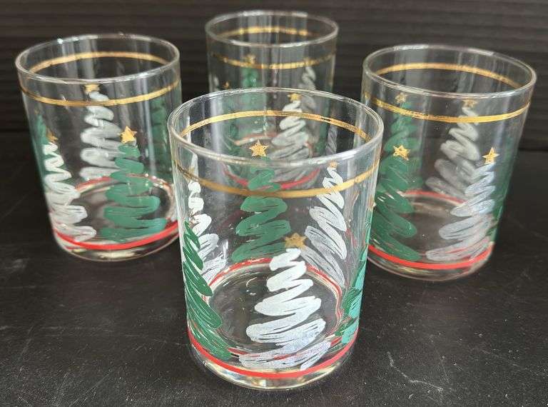 (XX) Set of 4 Culver Swiggle Tree Glasses - Kraft Auction Service, LLC