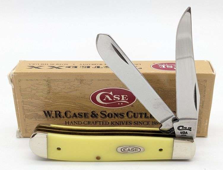 1996 Case XX Synthetic Yellow Mini Trapper 3207 w/ Box - Kraft Auction ...