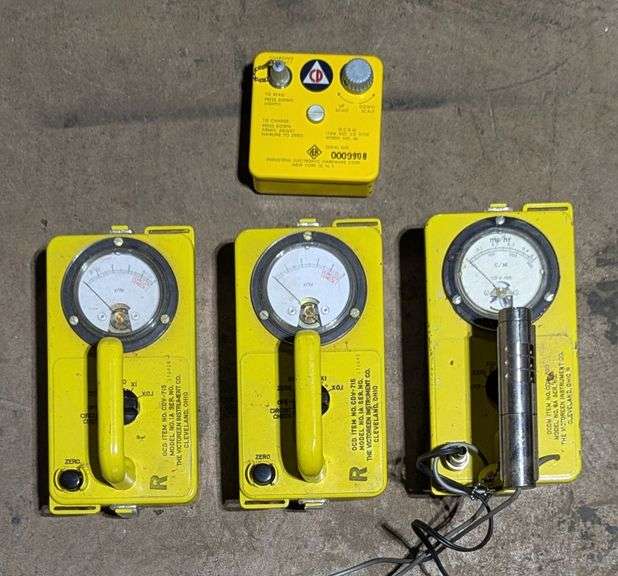 (X) Victoreen radiological survey meters (models 1A (x2), and 6A) and ...