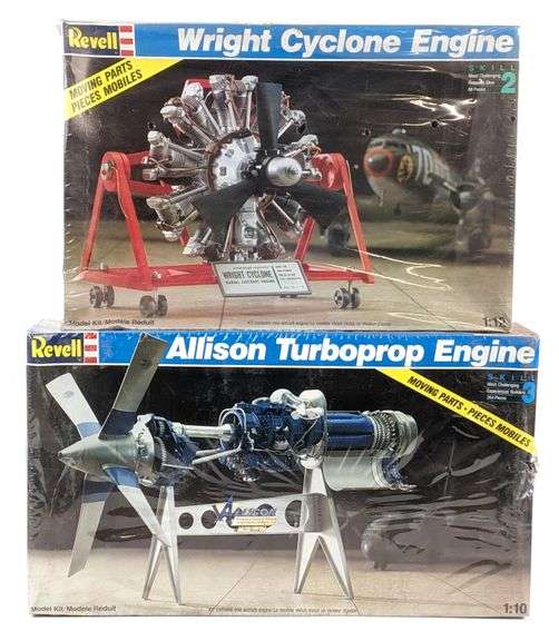 Revell Wright Cyclone Engine & Allison Turboprop Engine Model Kits ...