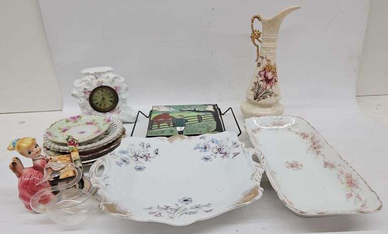 (AN) Collection of Plates, Serving Dishes, a Clock, a Vase, and more ...
