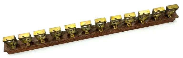 1912 Era Brunswick-Balke-Collender Cue Rack Set Of 12 Eagle Brass Cue ...