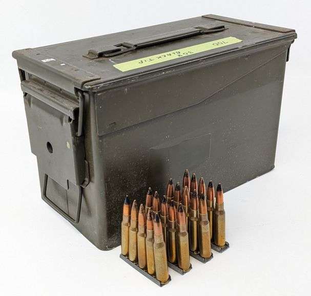 700 Rnd Surplus .308 Win Blacktip Cartridges w/ Ammo Can - Kraft ...
