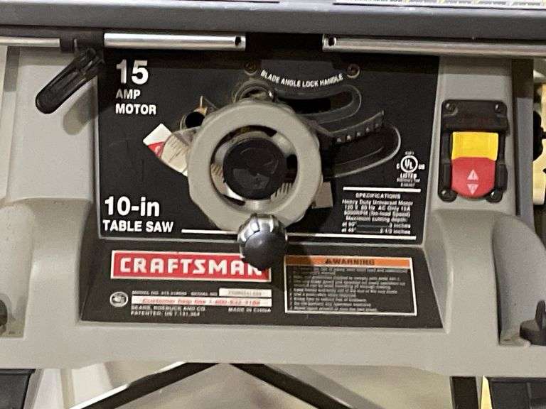(Q) Craftsman 10” Table Saw Model 315.218050 - Kraft Auction Service, LLC