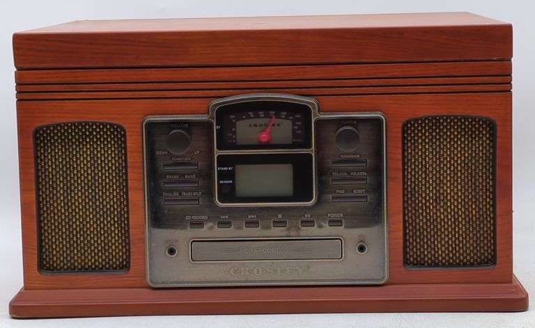 (Q) Crosley All in One Radio, CD Recorder & Turntable. Model CR245. 17. ...