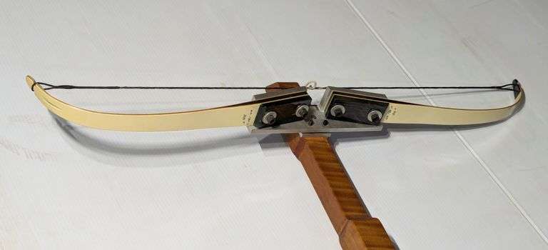 (AB) Wooden crossbow with removable limbs. 40" stock length, 33" limb ...