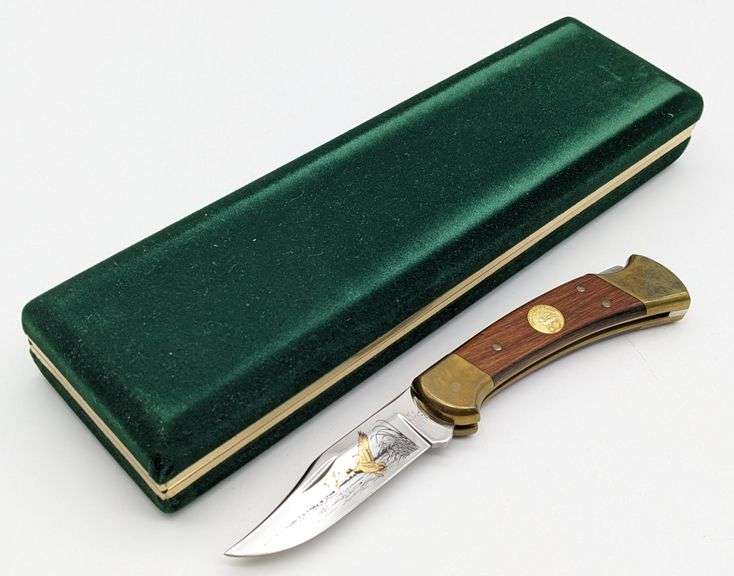 Buck 112 Ducks Unlimited 50th Anniversary Folding Knife w/ Case - Kraft ...