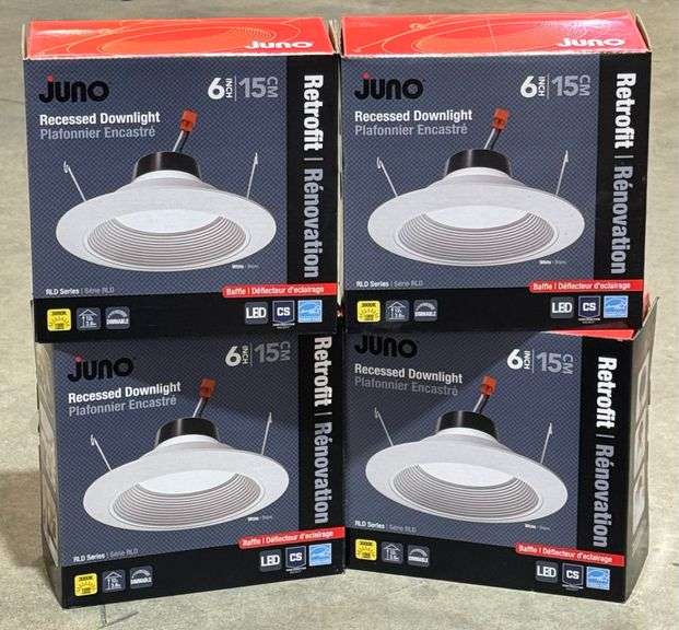 (4) JUNO 6in Recessed Downlight LED - Kraft Auction Service, LLC