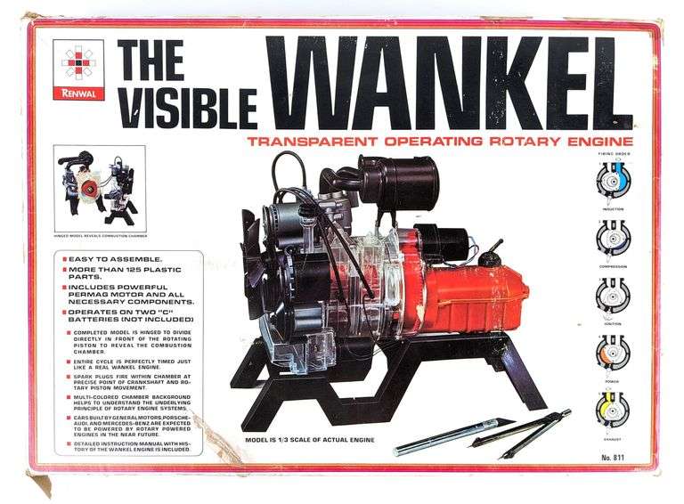 Renwal 1/3 Visible Wankel Transparent Operating Rotary Engine Model Kit ...
