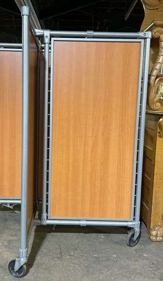 (T) Pinwheel Display Unit Maple Modular Panel Rack 44” x 44” x 56 1/2 ...