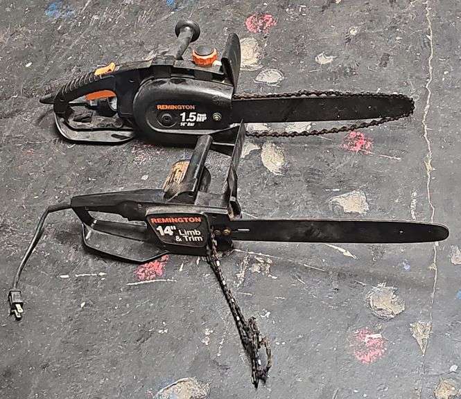 Two 14" Bar Remington Electric Chainsaws - Kraft Auction Service, LLC