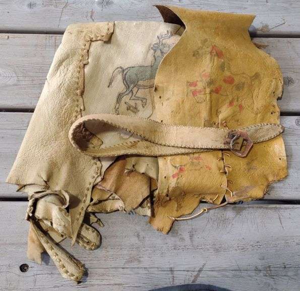 Native American Painted Leather Unfinished Clothing - Kraft Auction ...