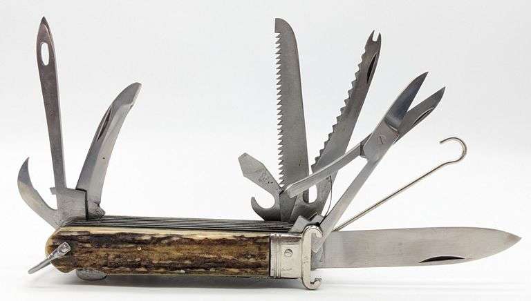 Jadirag Rostfrei 9-Blade Stag Handle Shell Puller Multi Tool - Kraft ...