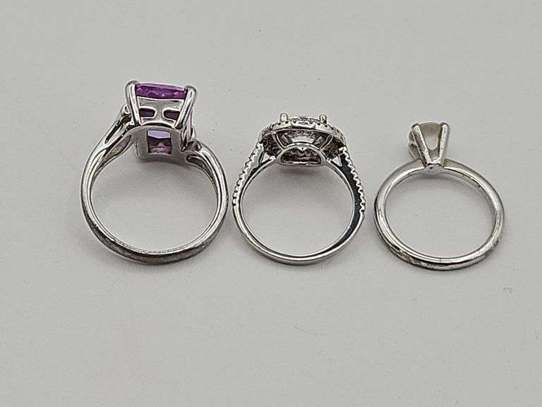 (N) 3 Sterling Silver Fashion Rings - Kraft Auction Service, LLC