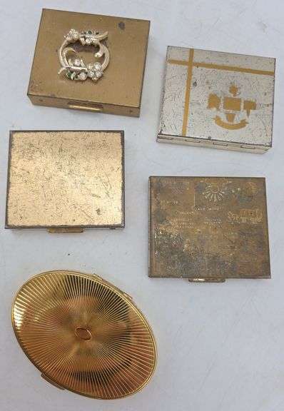 (X) FIve Vintage Makeup Compacts - Kraft Auction Service, LLC