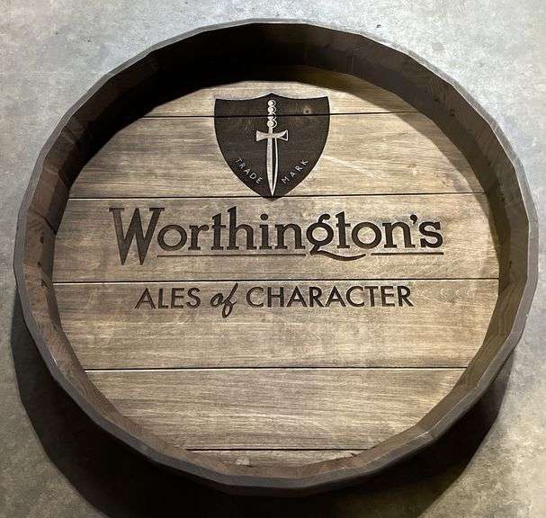 (RS) Worthington’s Wood Bar Sign 22 inches Round - Kraft Auction ...