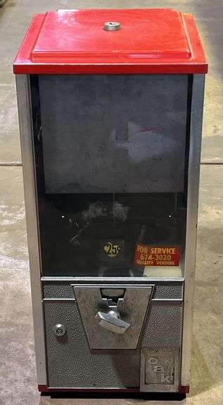 (UV) OAK Candy Vending Machine 22.5 Inches tall - Kraft Auction Service ...