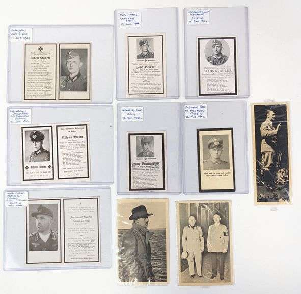 WWII German Death Cards & Adolf Hitler Post Cards - Kraft Auction ...