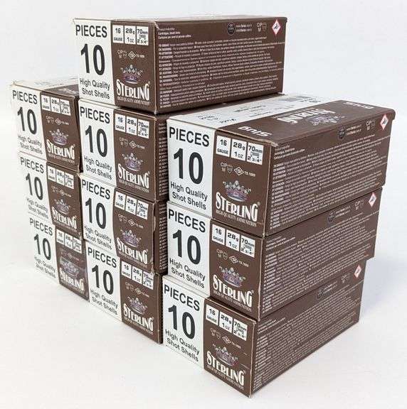 100 Rnd Sterling 16 Ga 2-3/4in 1oz Slug Shotgun Shells - Kraft Auction ...