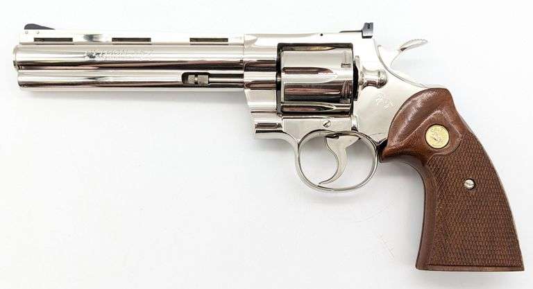 1976 Nickel Colt Python .357 Magnum Revolver - Kraft Auction Service, LLC