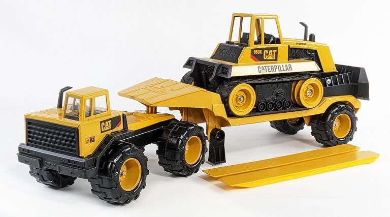 Custom Mighty Tonka Truck w/ Trailer & Bulldozer - Kraft Auction ...