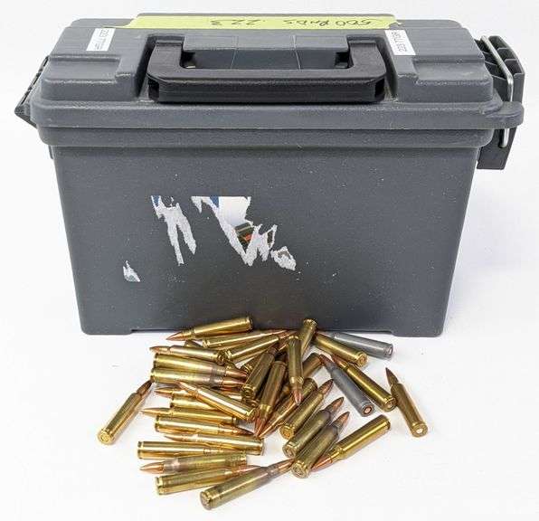 500 Rnd Loose .223 Rem FMJ Cartridges w/ Ammo Can - Kraft Auction ...