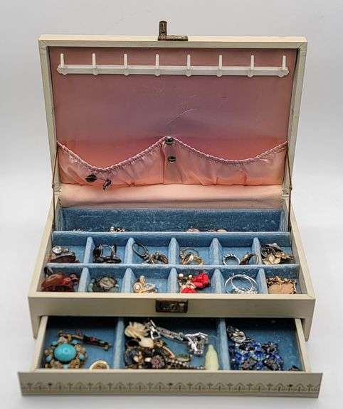 Sterling Silver & Costume Jewelry Box Lot - Kraft Auction Service, LLC