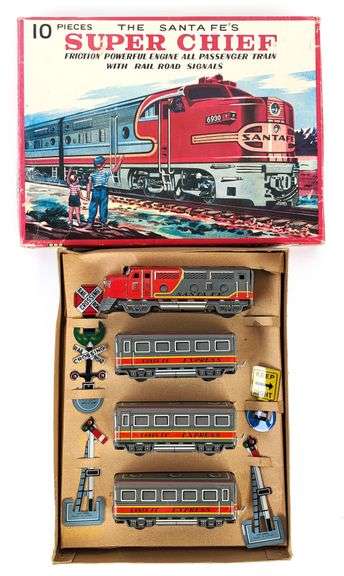 Japan Tin Friction Santa Fe's Super Chief Train Set in Box - Kraft ...