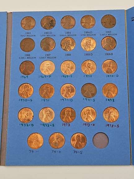 (F) Whitman Lincoln Cent Collection Book - Missing 2 Years. - Kraft ...