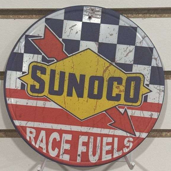 Metal Sunoco Gas Race Fuels Advertising Sign 7 3/4” - Kraft Auction ...