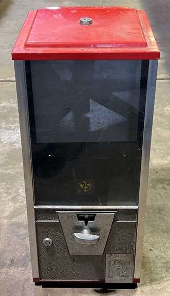 (UV) OAK Candy Vending Machine 23 inches tall - Kraft Auction Service, LLC