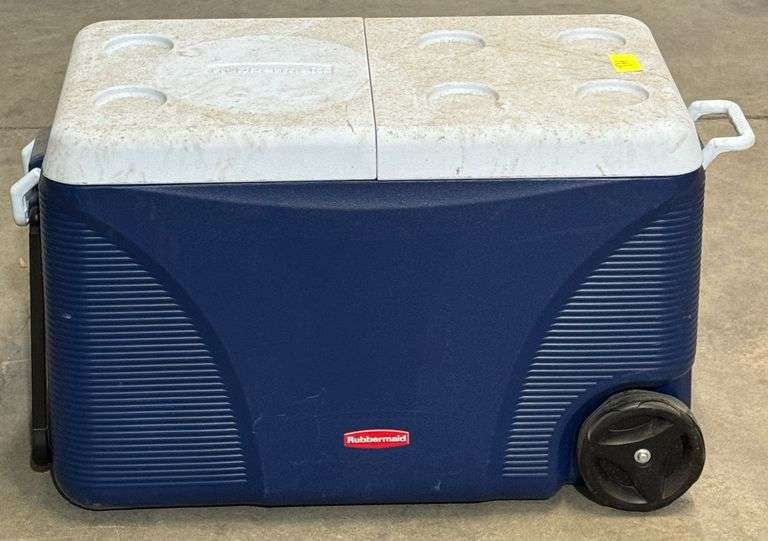 Rubbermaid Blue Wheeled Insulated Chest Cooler - Kraft Auction Service, LLC