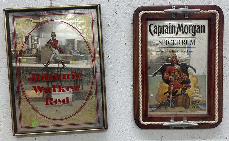 (N) Captain Morgan And Johnnie Walker Red Mirror Wall Art - Kraft ...