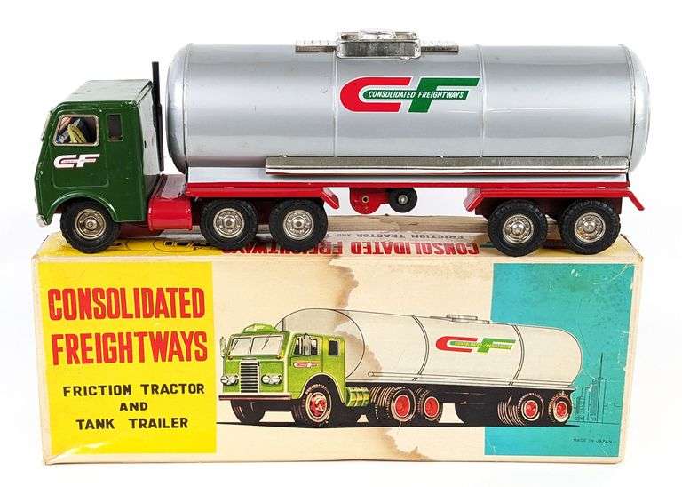 Japan Tin Friction Consolidated Freightways Tanker Truck w/ Box - Kraft ...