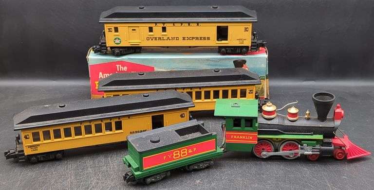 (K) American Flyer & Franklin Electric Train Cars. Overland Express ...