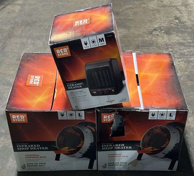 (SM) Red Stone Ceramic Heater 5120 BTUs and Infrared Shop Heaters 5200 ...