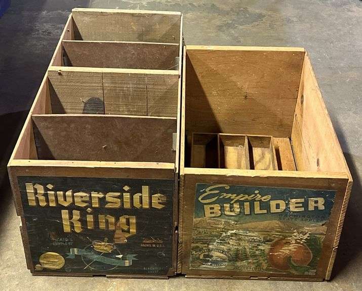(K) Wood Fruit Crates Biggest 26x11.5x12 - Kraft Auction Service, LLC