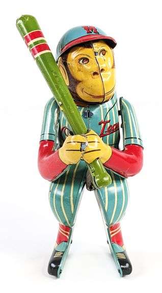 AAA Japan Tin Windup Monkey Baseball Player - Kraft Auction Service, LLC