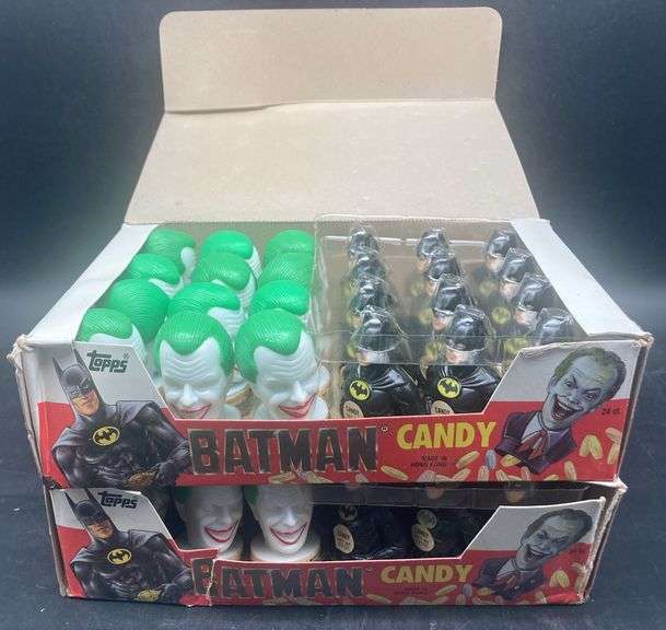 (J) Vintage Batman and Joker candy 2 boxes some have leaked open ...