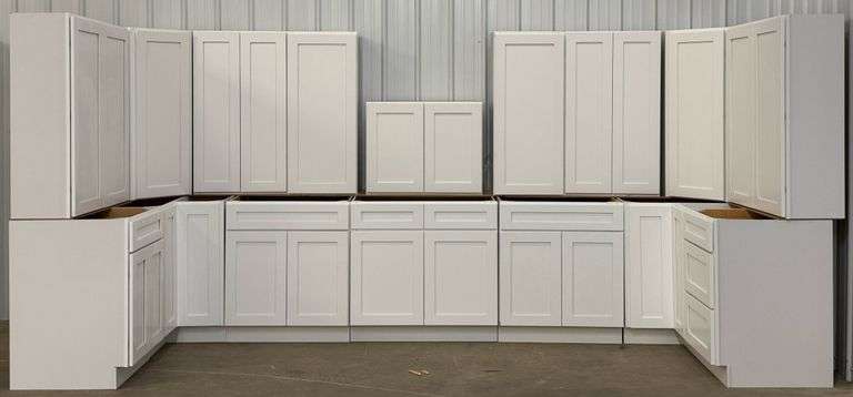 16PC Arcadia White Solid Wood Premium Kitchen Cabinet Set - Kraft ...