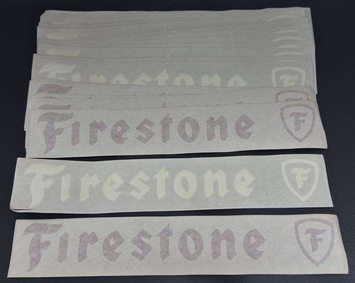 Lot Of 40 Vintage 19in Firestone Racing Decals - Kraft Auction Service, LLC